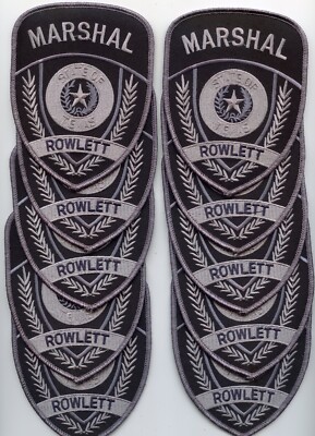 ROWLETT TEXAS TX Patch Lot Trade Stock 10 Police Patches MARSHAL police ...