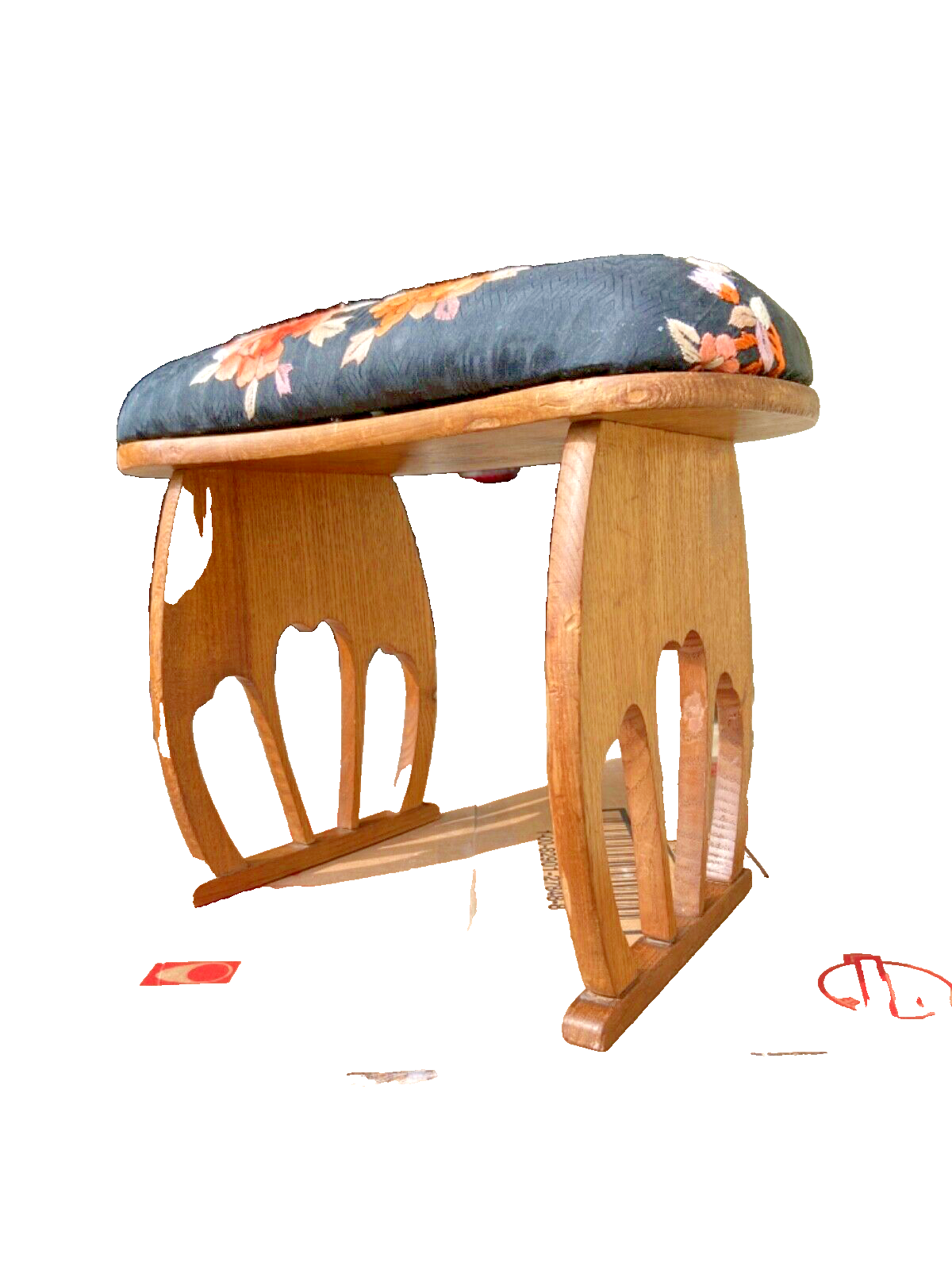 asian style footstool with embroidery fabric | eBay