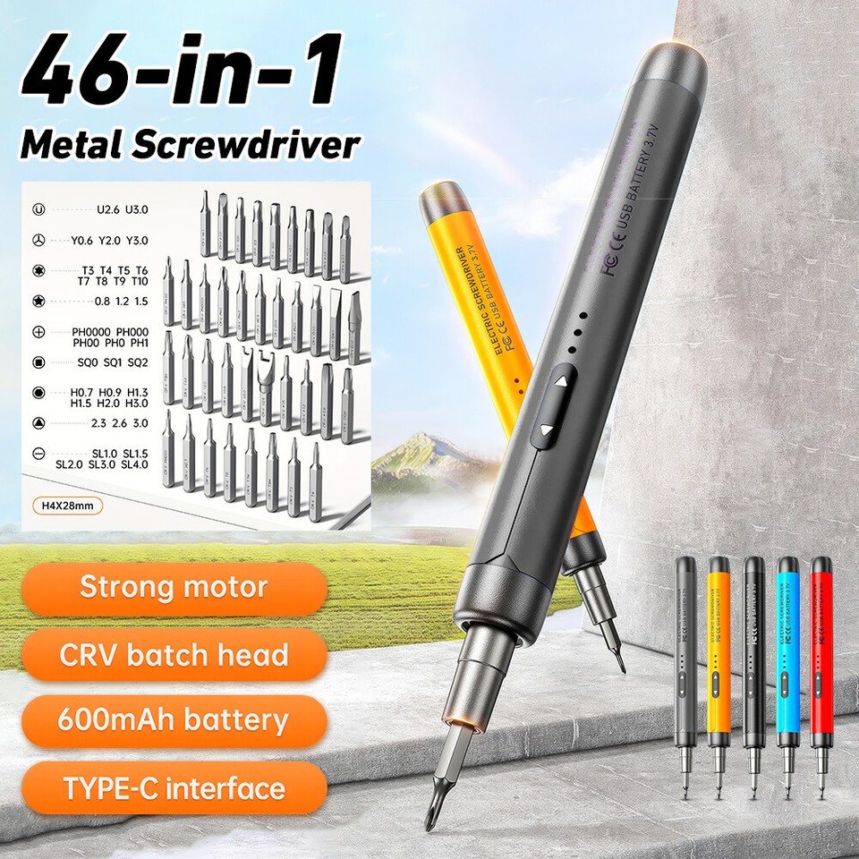 3.7V Mini Electric Screwdriver Cordless Screwdriver Set Magnetic Bit ...