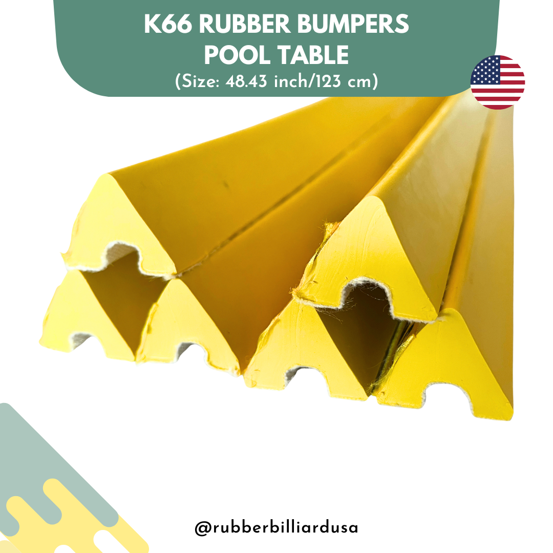K66 Rubber Bumpers Replacement - Pool Table - Rail Cushions - Set of 6 ...