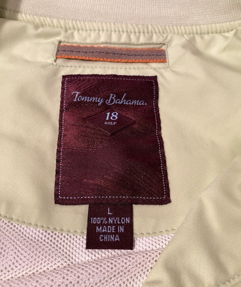 Tommy Bahama 18 Golf Vest Men's L Neon Yellow Full-Zip Sleeveless ...