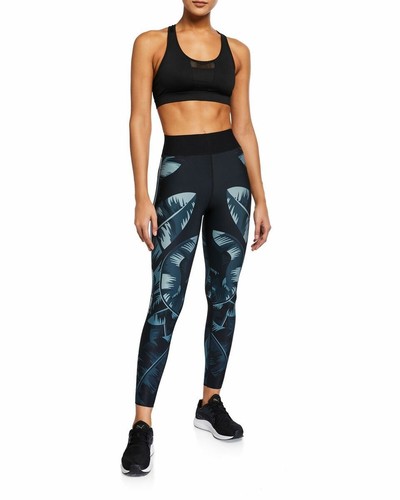 ULTRACOR Palm Leaf Black Workout Training Leggings Size Medium NEW NWT
