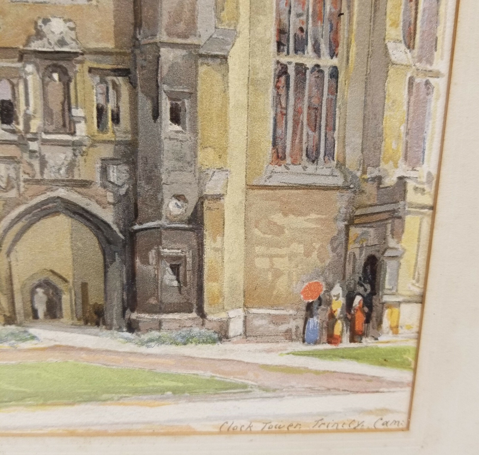 Antique Fine Watercolor Francis Barraud Cambridge University Trinity ...