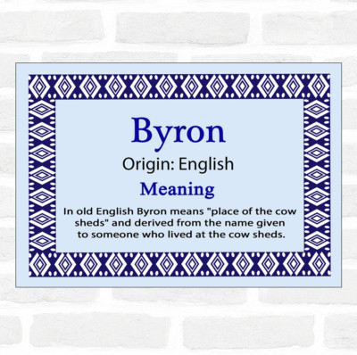 Byron Name Meaning Blue Certificate | eBay UK