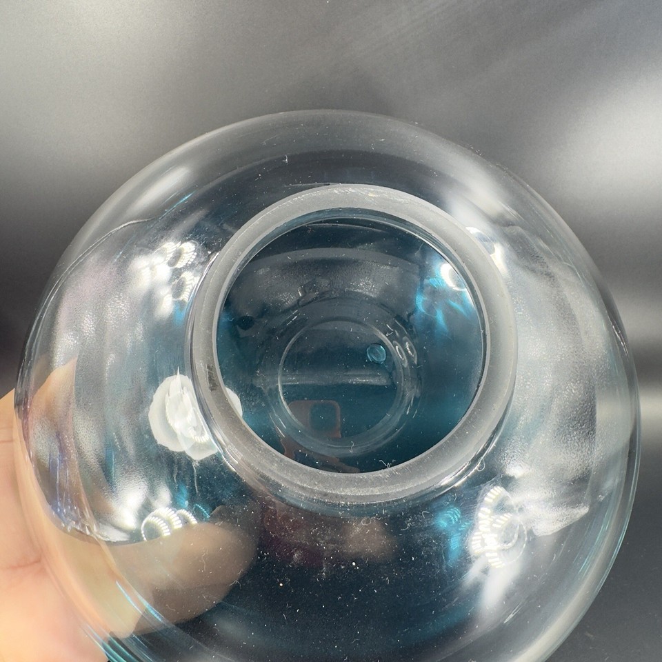 Hollow Cyan Blue Crystal Vacuum Formed Double Wall Glass Bowl Dish ...