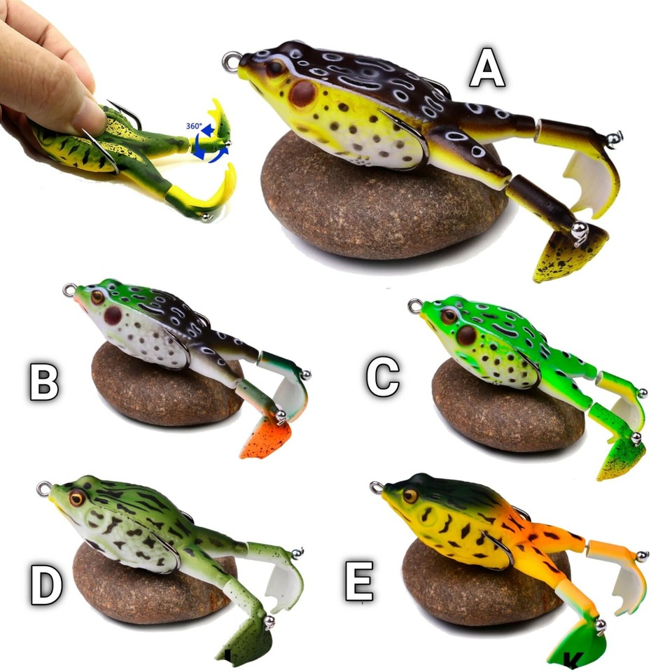 Frog Fishing Lures 3/5 PCS Lot Soft Top Water Crankbait Bass Trout ...