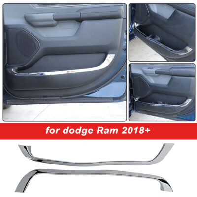 Chrome Rear Door Storage Box Decor Trim Strips for Dodge RAM 1500 2018 ...