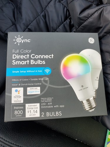 Cync by GE Full Color Direct Connect Smart Bulbs 800 (2 Pack LED A19 ...