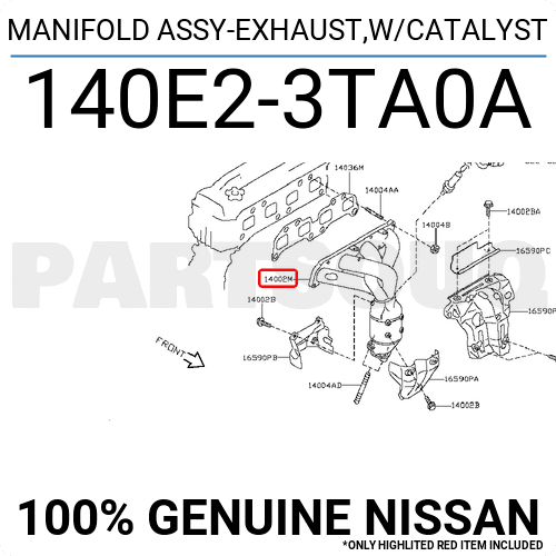 140E23TA0A Genuine Nissan MANIFOLD ASSY-EXHAUST,W/CATALYST 140E2-3TA0A ...