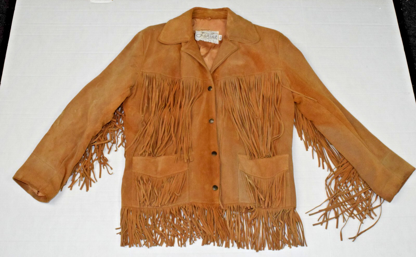 Vintage Western Jacket Lariat Leathers Size M 70s Tan… - Gem