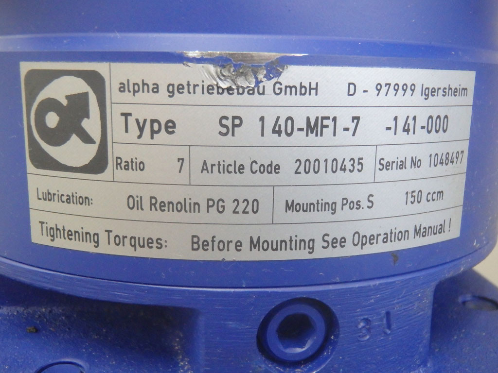 Lp090m0250111000 - Alpha - Lp090-M02-50-111-000 / Reducer Used | eBay UK