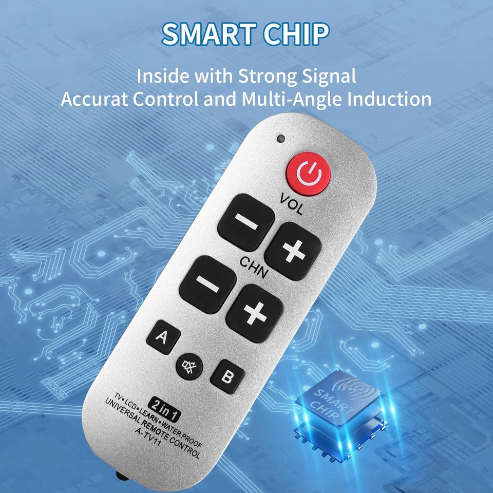 Remote Control for Seniors Universal Big Button TV Learning Remote ...