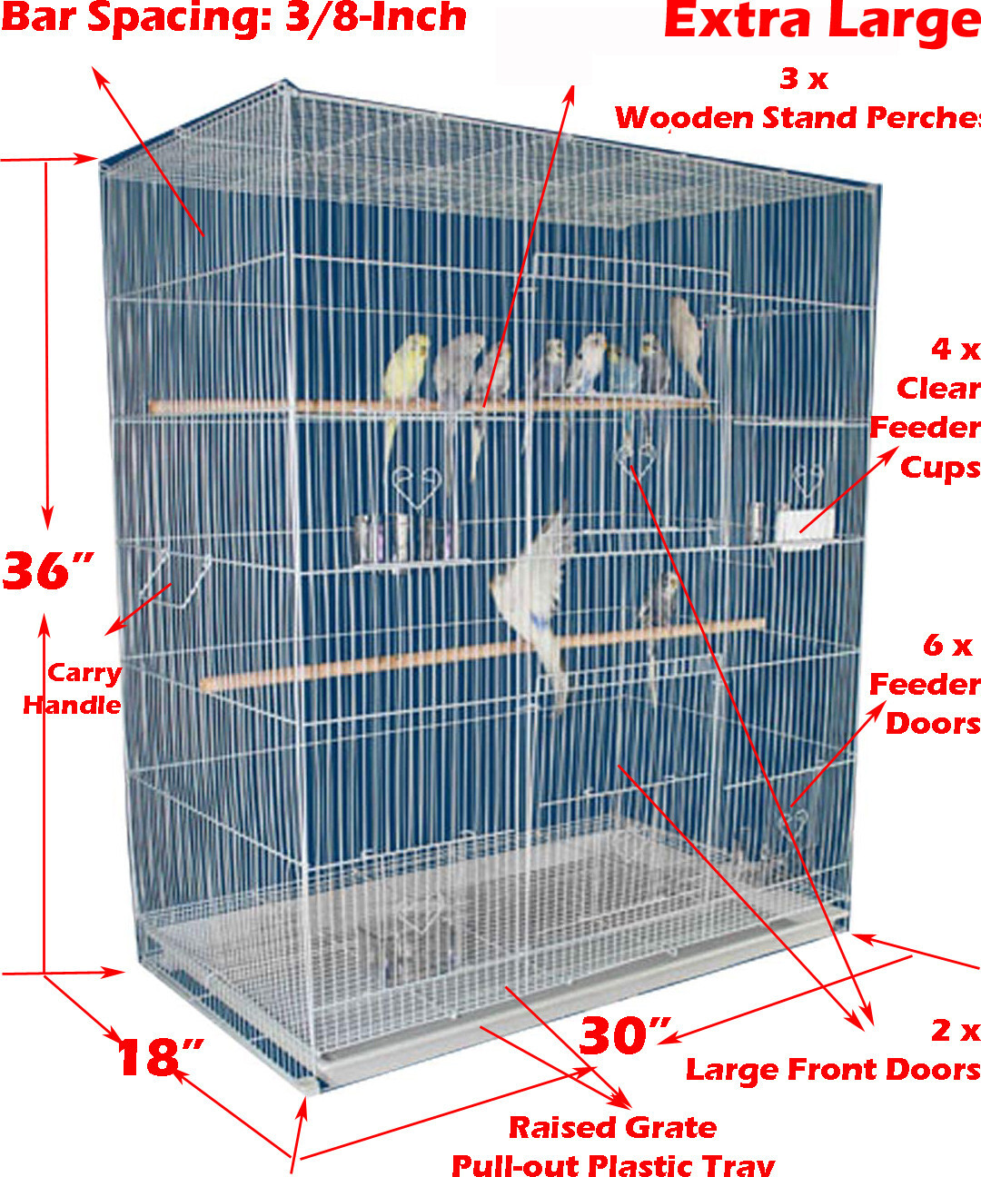 X-Large Breeding Flight Bird Breeder Cage For Aviaries Canaries Budgies ...