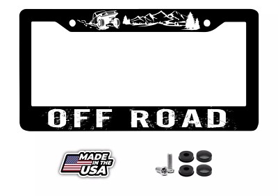 Mountains Off Road Truck 4x4 Black License Plate Frame | eBay