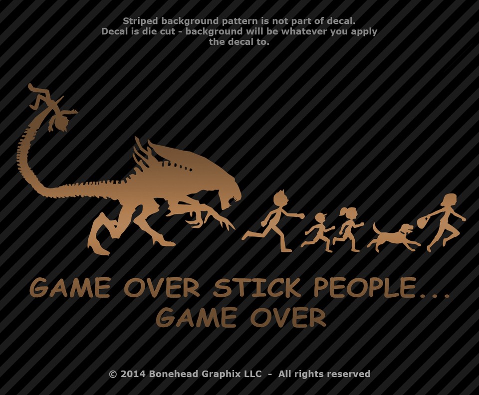 Alien Attacks Stick Figure Family Decal Alien Queen Inspired XL - 25 ...