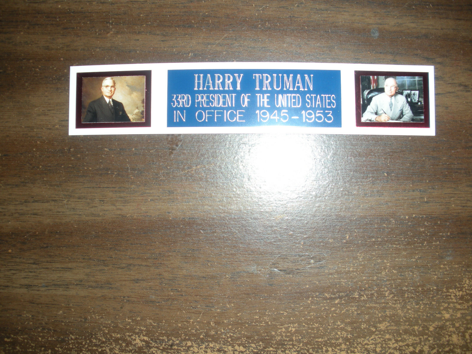 HARRY TRUMAN (PRESIDENT) NAMEPLATE FOR PHOTO DISPLAY OR ANY MEMORABILIA ...