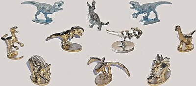 Dinosaur Monopoly Tokens T-Rex Velociraptor Triceratops Stegosaurus ...