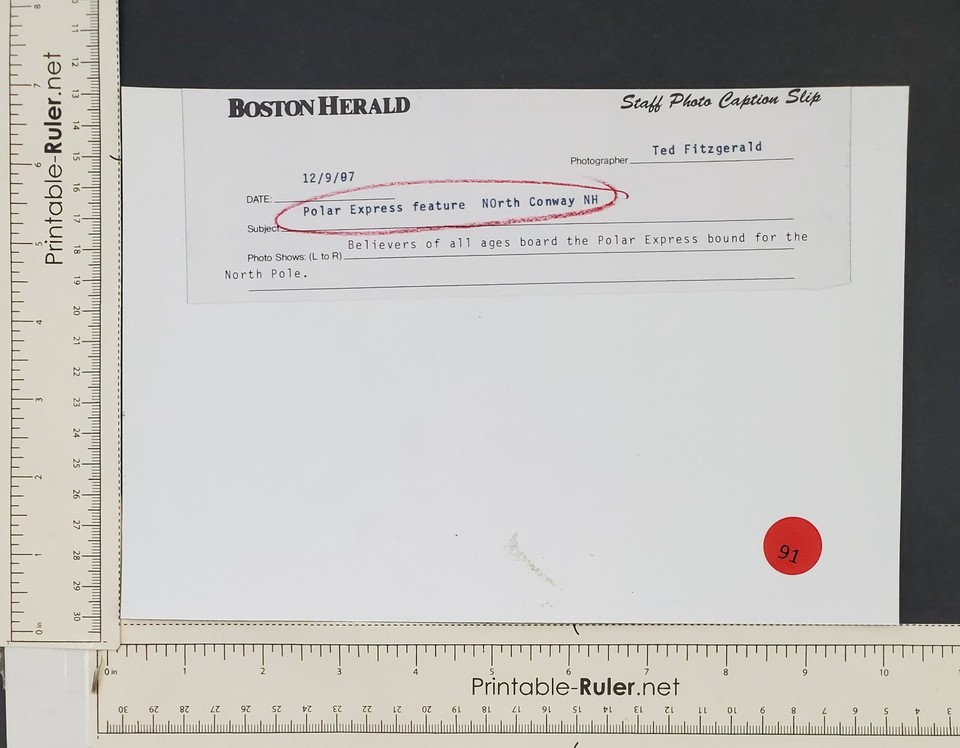 1997 North Conway NH Polar Express Holiday Train Ride RR Vintage Press ...