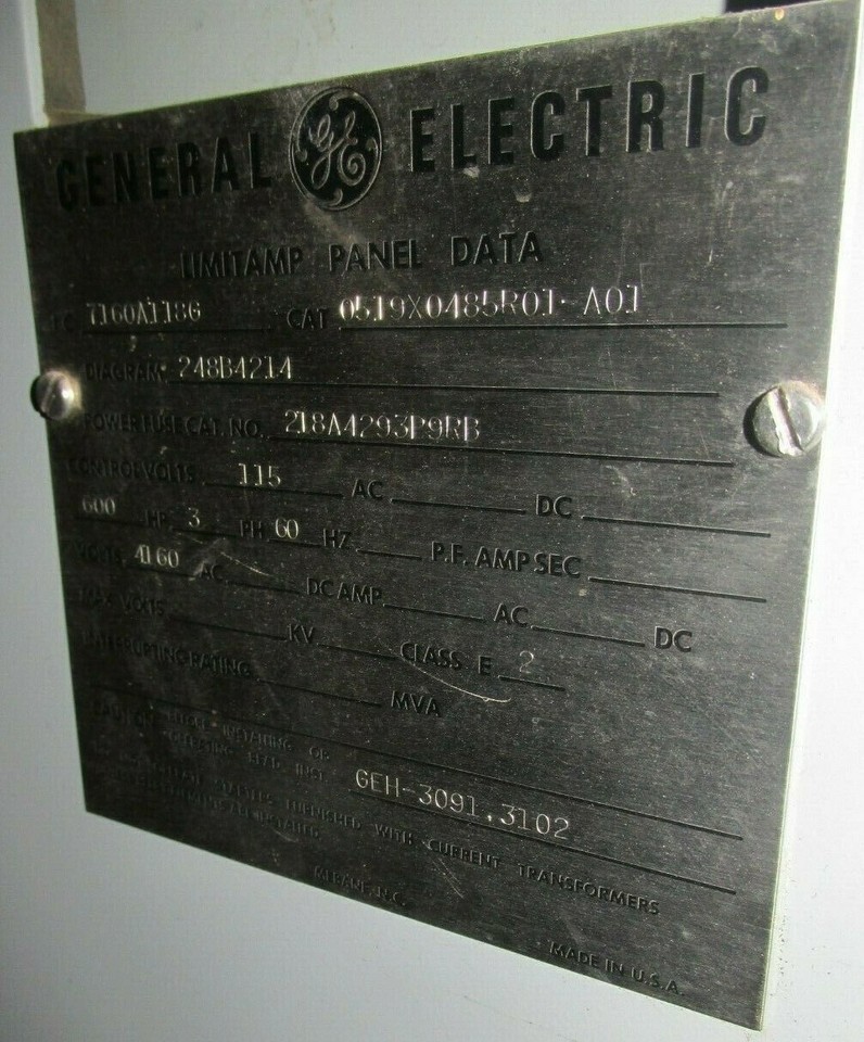 GE Limitamp Control 4160VAC IC7160A118G CAT 0519X0485R01A01 3707PA | eBay