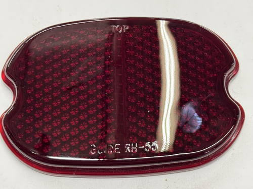 Harley Pan Head GLASS Tail Light Lens Red Panhead Shovelhead 1955-72 RH ...
