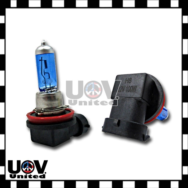 2PCS H8 V12 100W Halogen 5000K Fog Driving Lamp Gas Xenon Light Bulbs ...