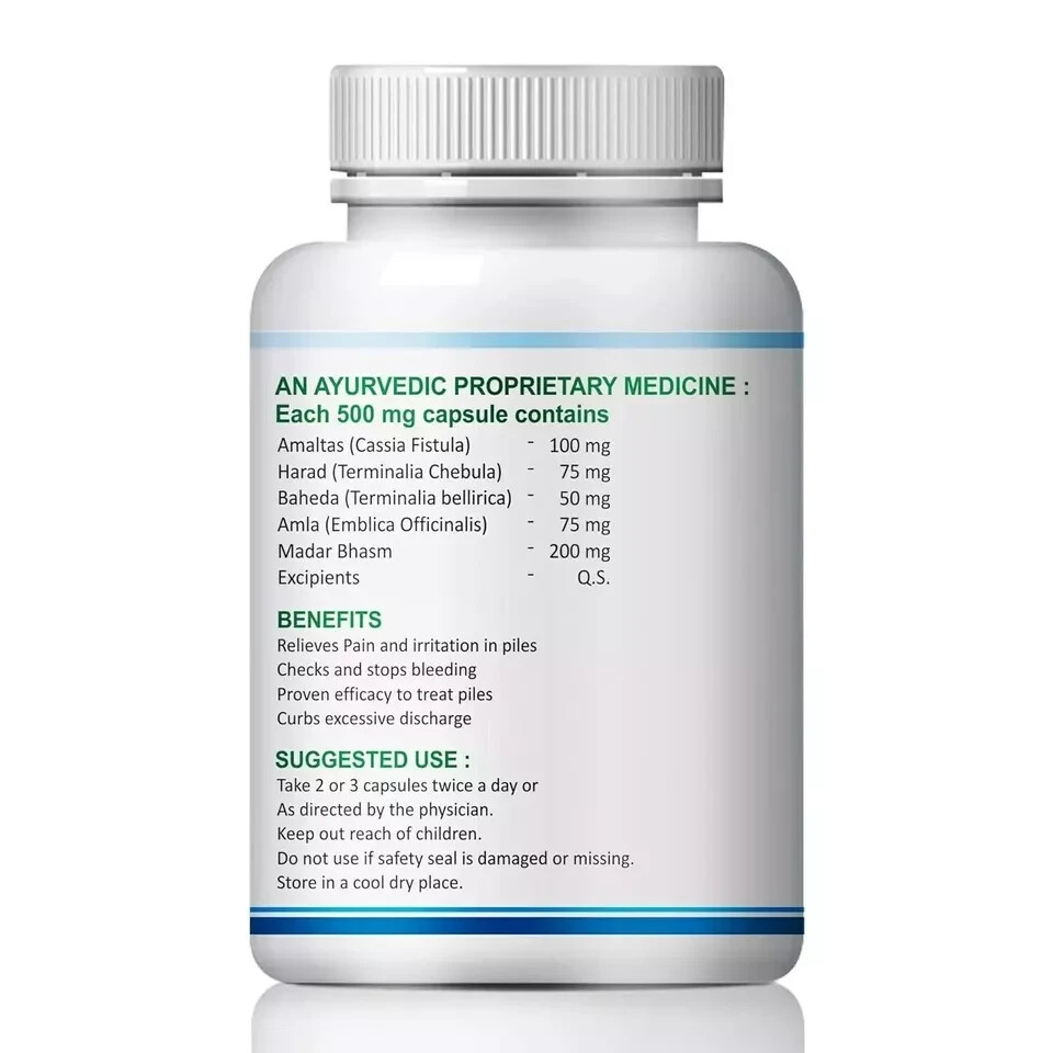 1 Piles Hemorrhoids Bleeding Piles Treatment For All 120 Pills Pilesgon ...