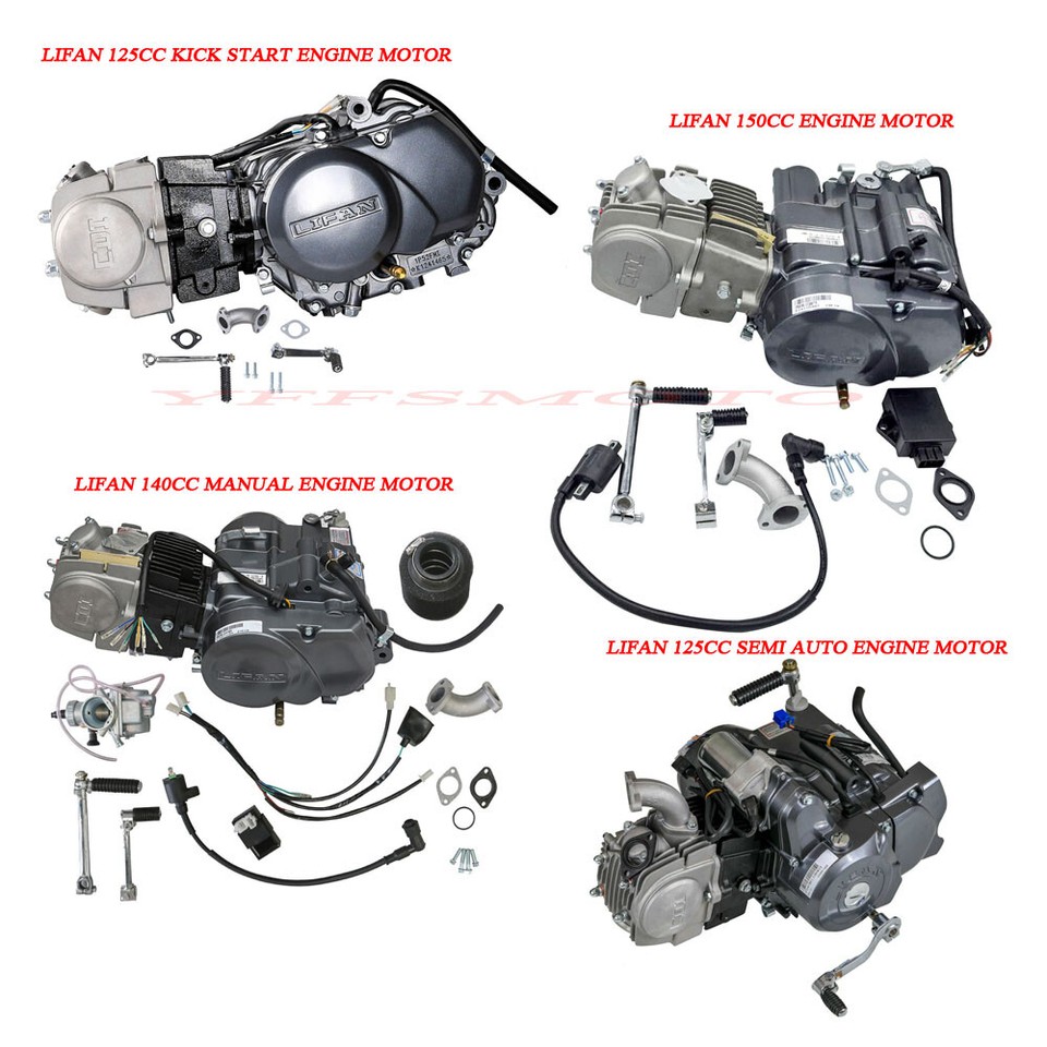 Lifan 125cc 140 150cc Engine Motor Kick Start Semi Auto for Mini Trail ...