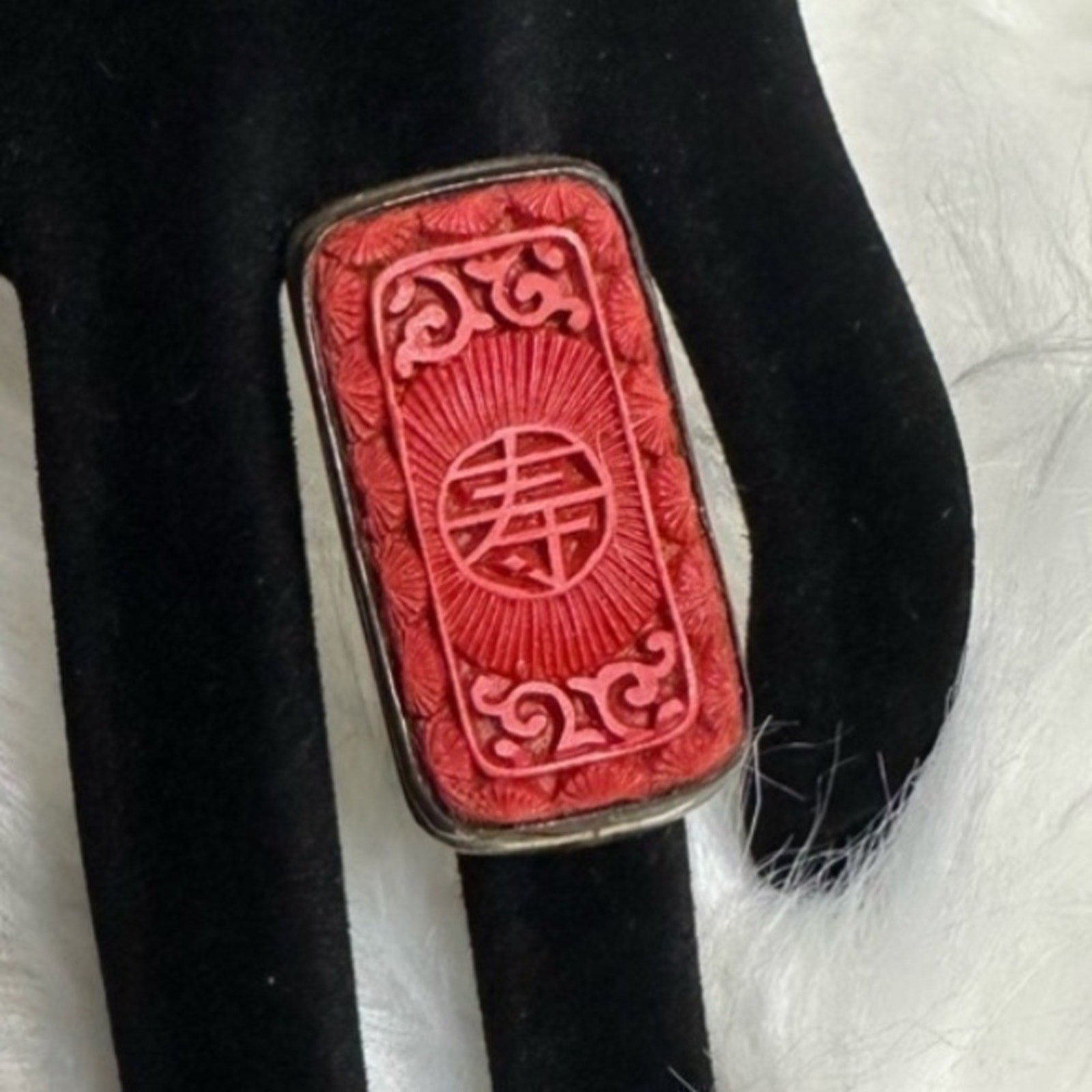 Vintage HUGE Japanese Kanji solid sterling silver hea… - Gem