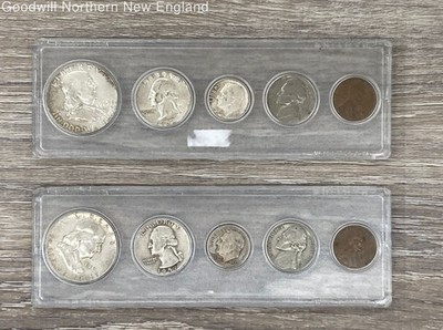 1957 & 1963 US Coin Sets in Plastic Cases Incl 90% Silver Dollar ...