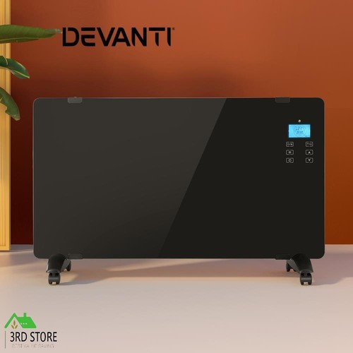 Devanti Convection Heater Glass Panel Electric Heaters Wall Mounted ...