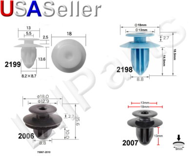 Toyota Lexus Rocker Panel Moulding Clips 75867-02010, 75867-AA010 ...