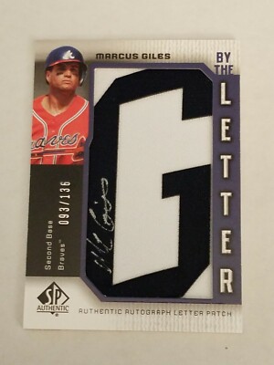 Marcus Giles 2006 SP Authentic By The Letter G Signatures Auto /136 ...
