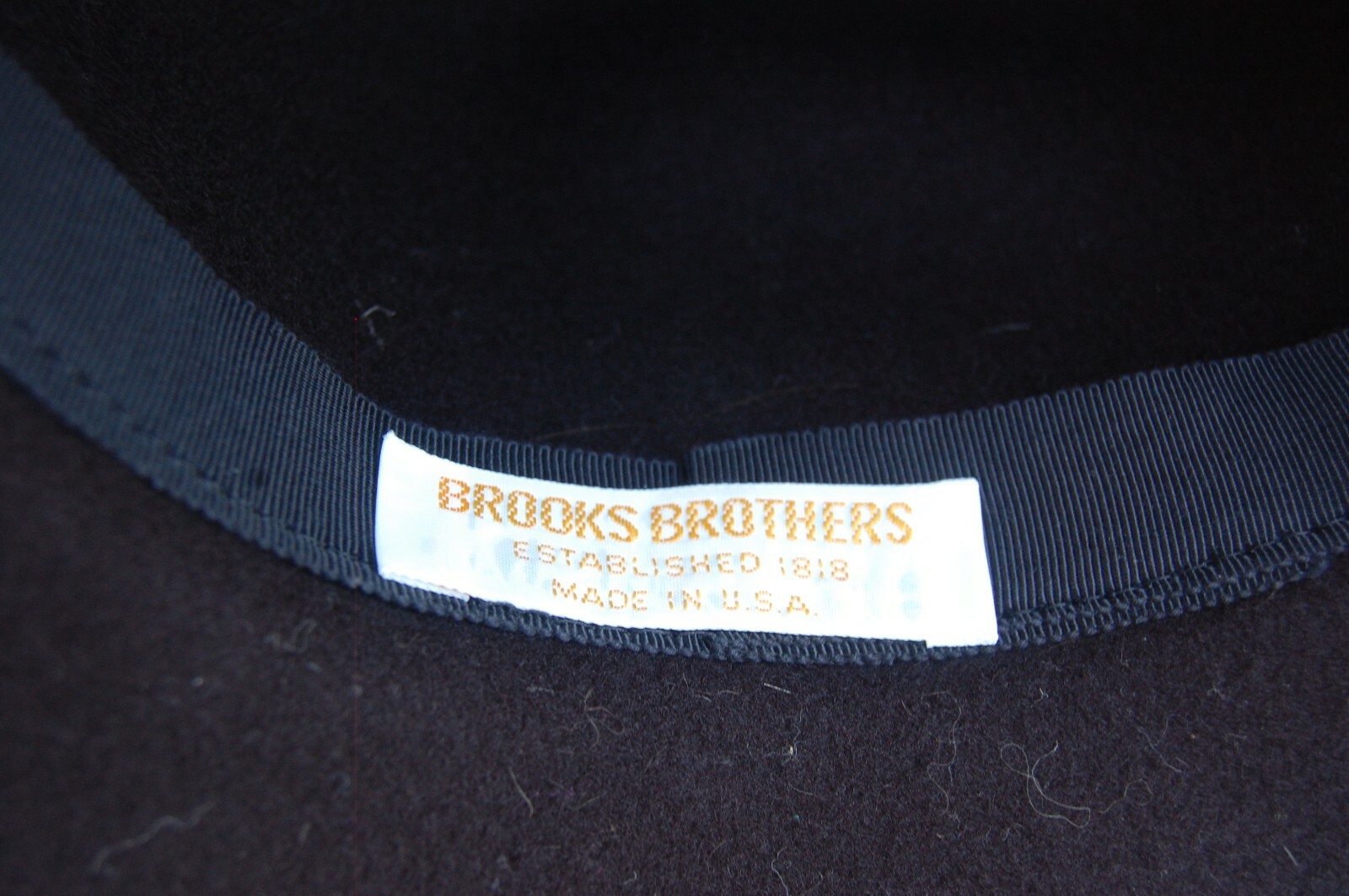 Brooks Brothers Hat Woman 100% Bollman Wool Felt Black Wide Decorative ...
