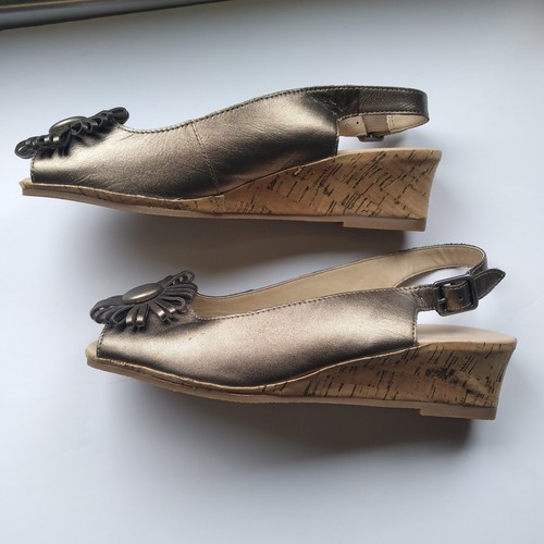 Easy Steps Sandals Ladies 8 (39) Sling Back Peep Toe Flower Detail ...