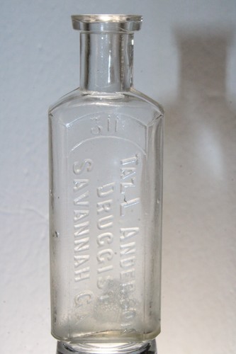 SAVANNAH GA TAZ L ANDERSON DRUGGIST MEDICINE BOTTLE 4 1/2'' | eBay
