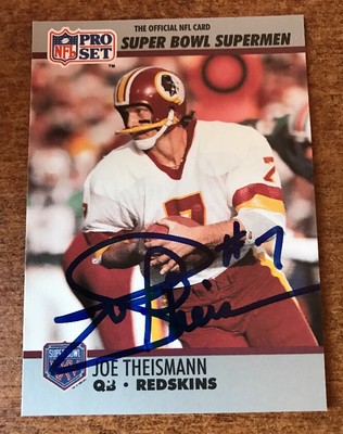 Joe Theismann Autographed Signed Card JSA COA Authentic NFL Football ...