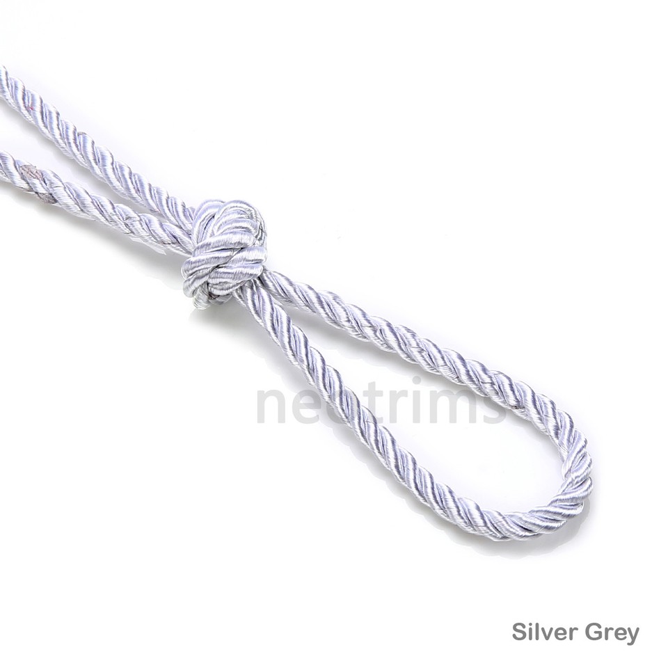 Twisted Cord Silky Barley Twist Satin Rope 6mm Thick Furnishing Piping ...