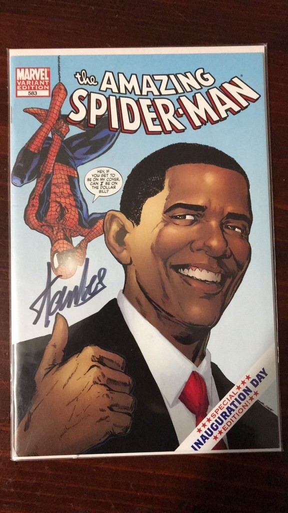 Amazing Spiderman #583 1st print Obama variant ss Stan Lee | eBay