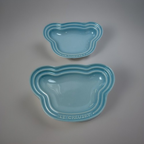 Le Creuset Baby Bear Plates (2) Aqua Blue | eBay