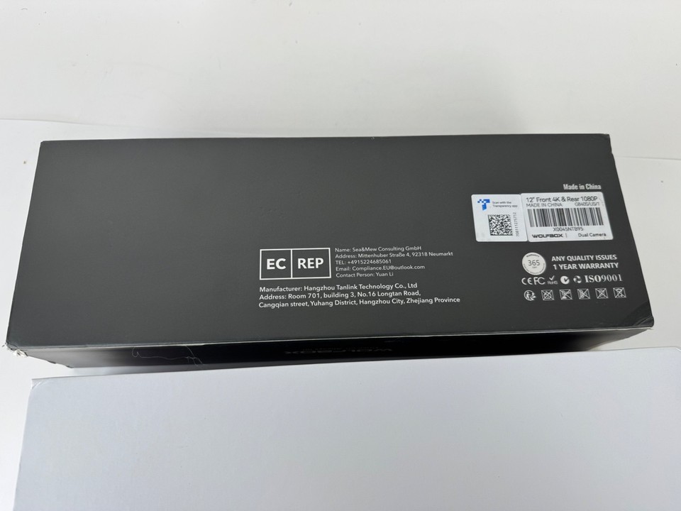 WOLFBOX G840S 12" 4K Mirror Dash Cam Backup Camera, 5.8GHz WiFi Smart ...