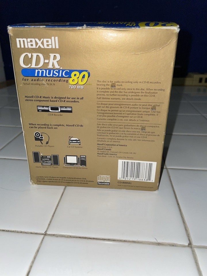 20 Pack Maxell CD-R Music 80 minute, in Slimline Jewel Cases New Open ...