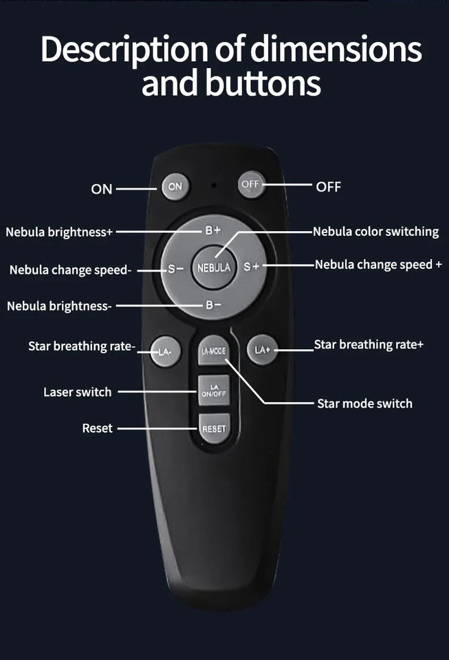 Night Light with Timer and remote control /Astronaut Star projector ...