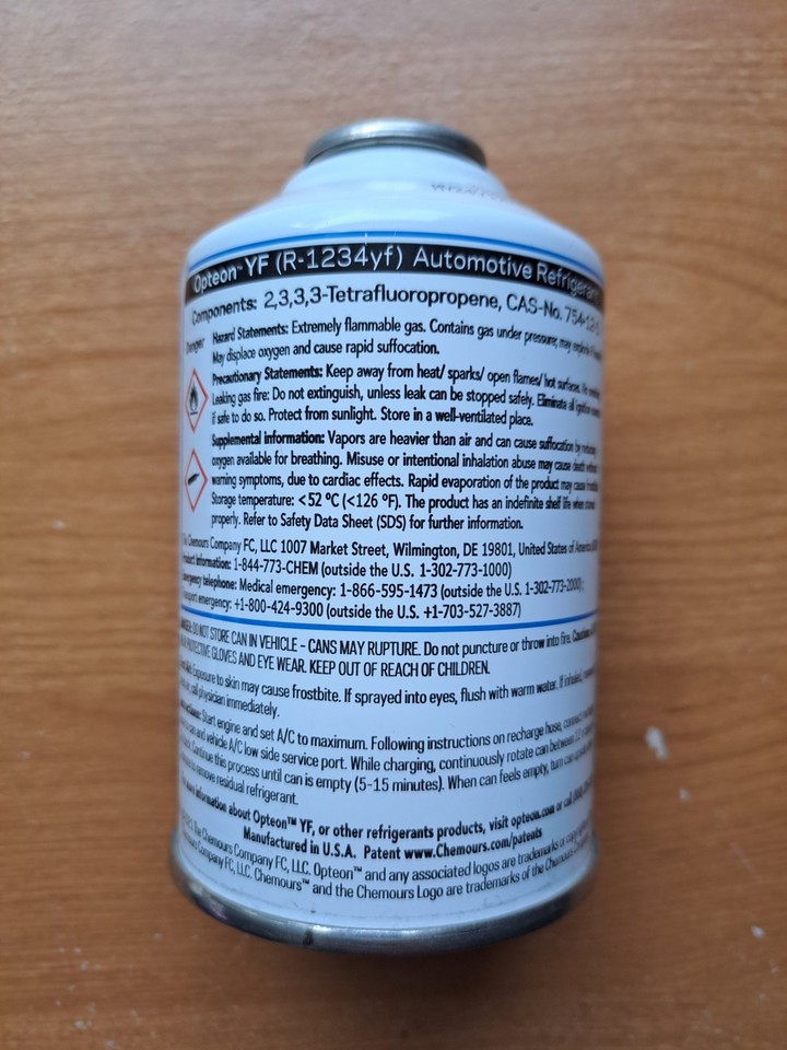 OPTEON 12 oz. R-1234YF Refrigerant - CARB Certified Retail $50 | eBay