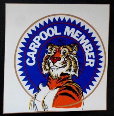 Vintage Original Exxon Esso Enron Tiger Gas Oil Carpool Member Sticker ...
