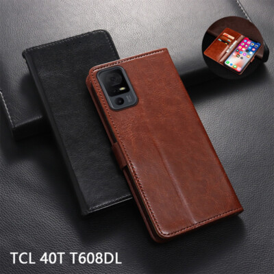 For TCL 40T T608DL Flip Case Shockproof Leather Wallet Phone Case Stand ...