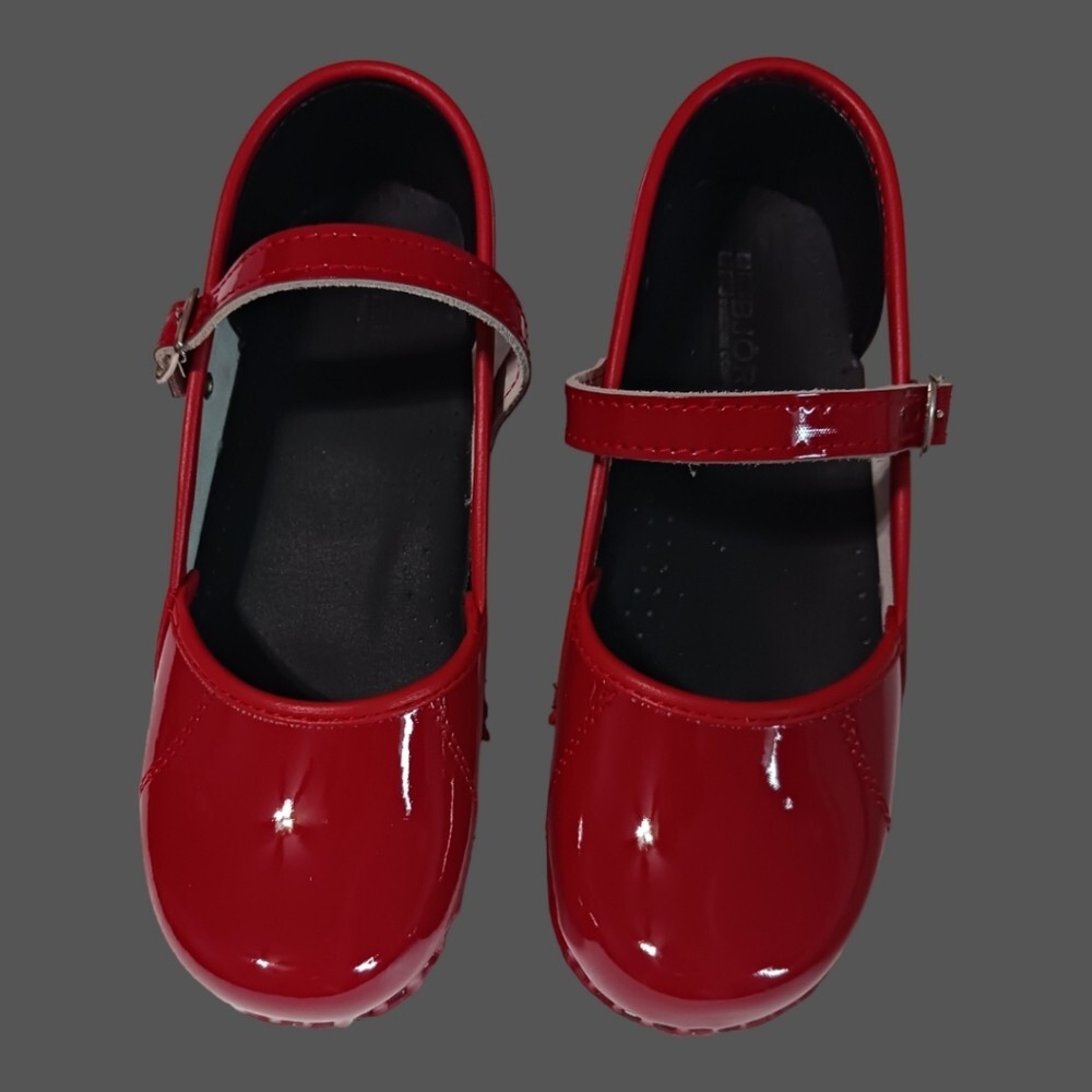 BJork Marcella Mary Jane red patent leather clogs - Gem