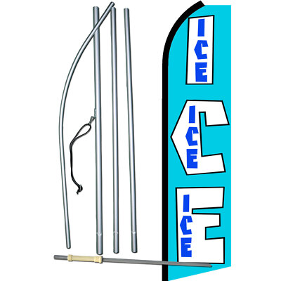 Ice Flag with Flag Pole and Spike | eBay