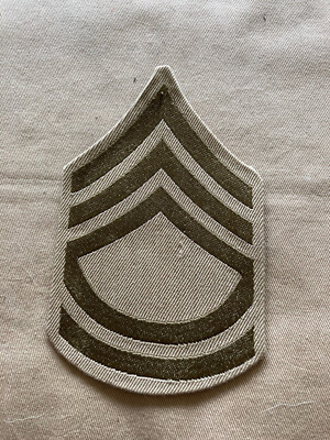 WWII USMC Gunnery Sergeant Chevron forrest on foldover tan jacquard ...