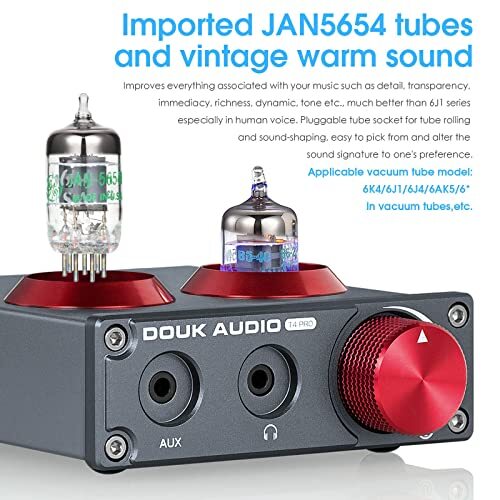 Douk Audio T4 PRO Vacuum Tube Phono Preamp, MM Turntable Preamplifier ...