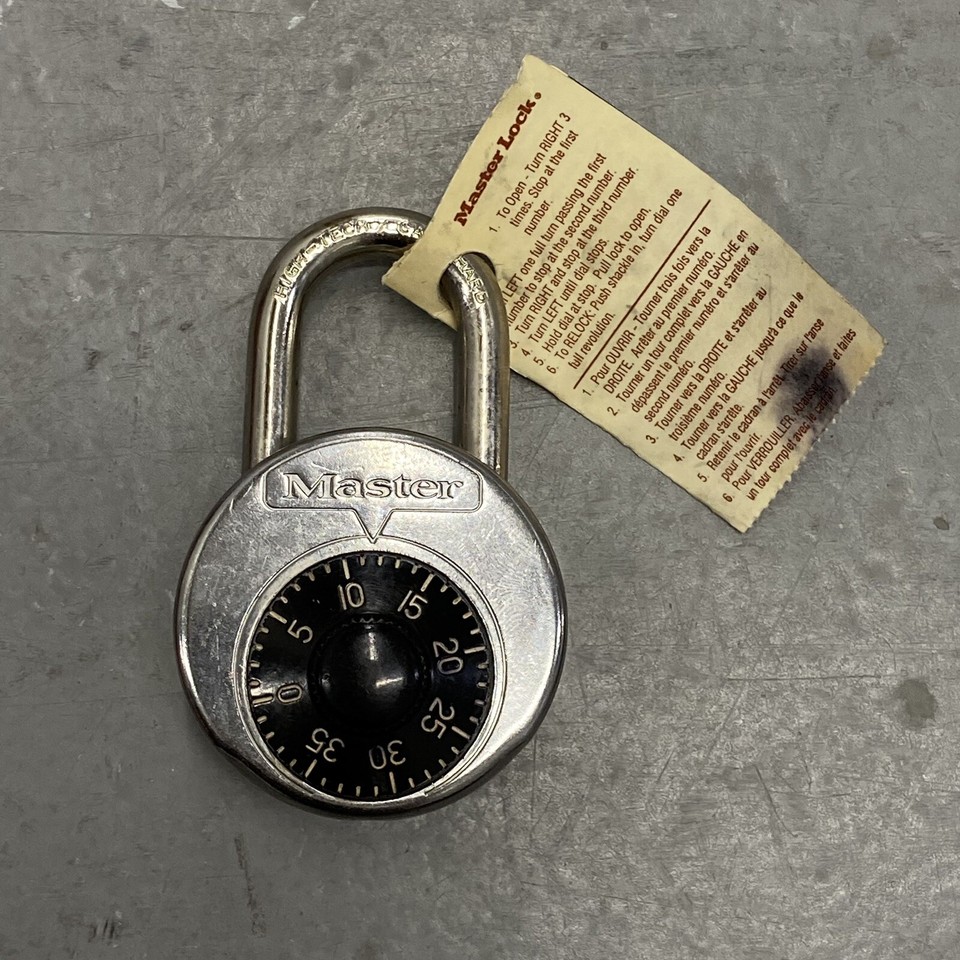 Master Lock Model No 2010 Combination Padlock In Box with Combo Old ...